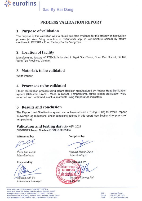 Chứng Nhận – PTEXIM CORP